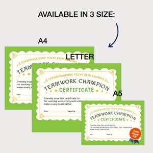 Teamwork Champion Certificate of Achievement | Classroom Team Spirit ...