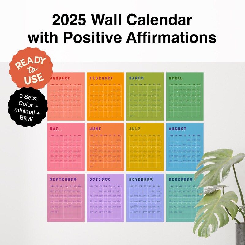 Colorful Calendar - Etsy