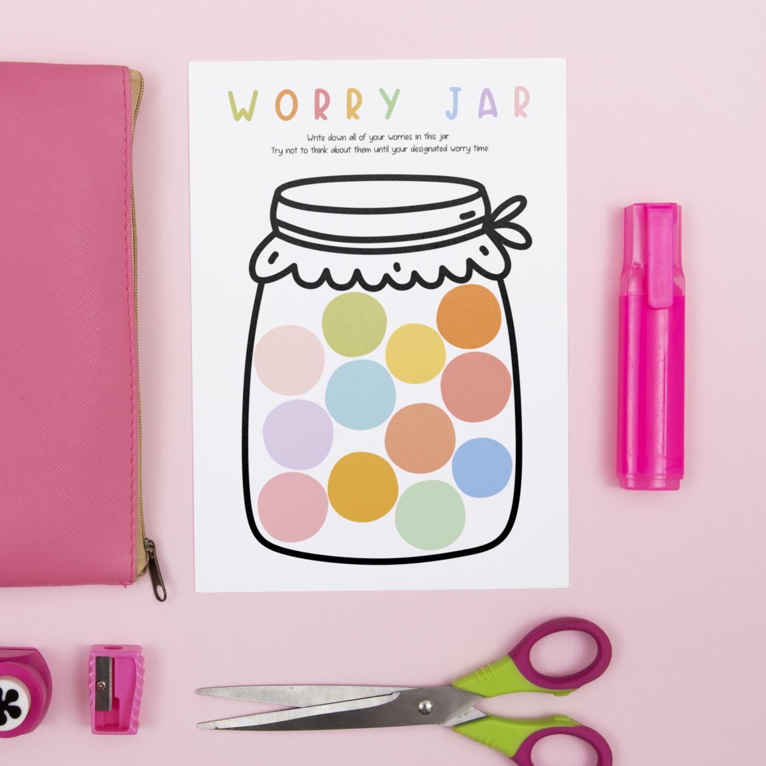 Worry Jar Worksheet: Printable Anxiety Management Tool (PDF Download A4 ...