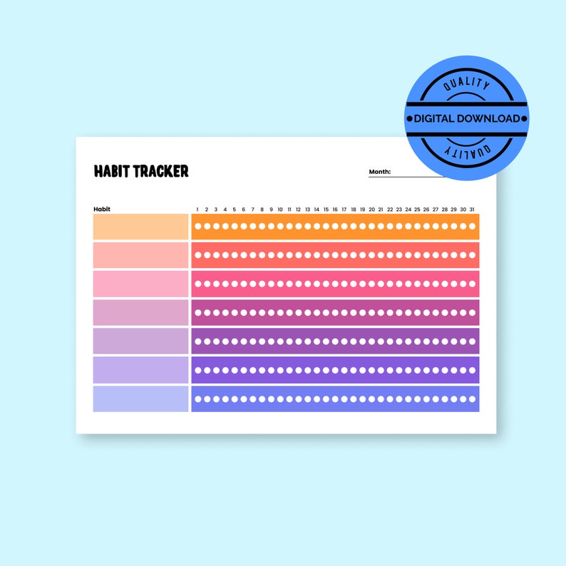 Mental Health Habit Tracker: Fillable, Instant Download & Printable ...
