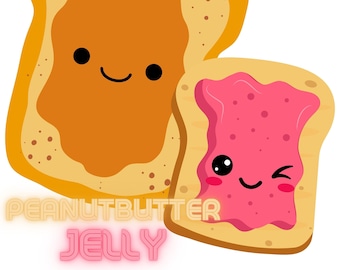 Peanut Butter to My Jelly Wall Art, Digital Illustration, Plant Based ...
