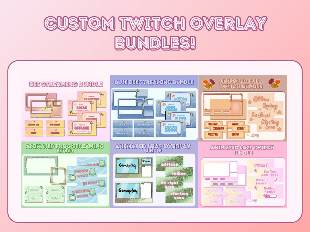 CUSTOM Animated Twitch Overlay Package, Custom Commission Overlay ...