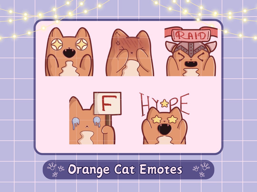 5 Orange Cat Emotes, Tabby Cat Emotes, Twitch Cat Emotes, Discord and ...