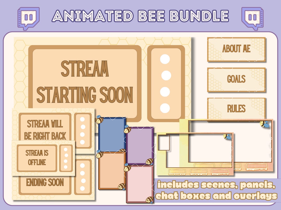 Bee Animated Twitch Overlay Bundle Beehive Themed Overlay - Etsy