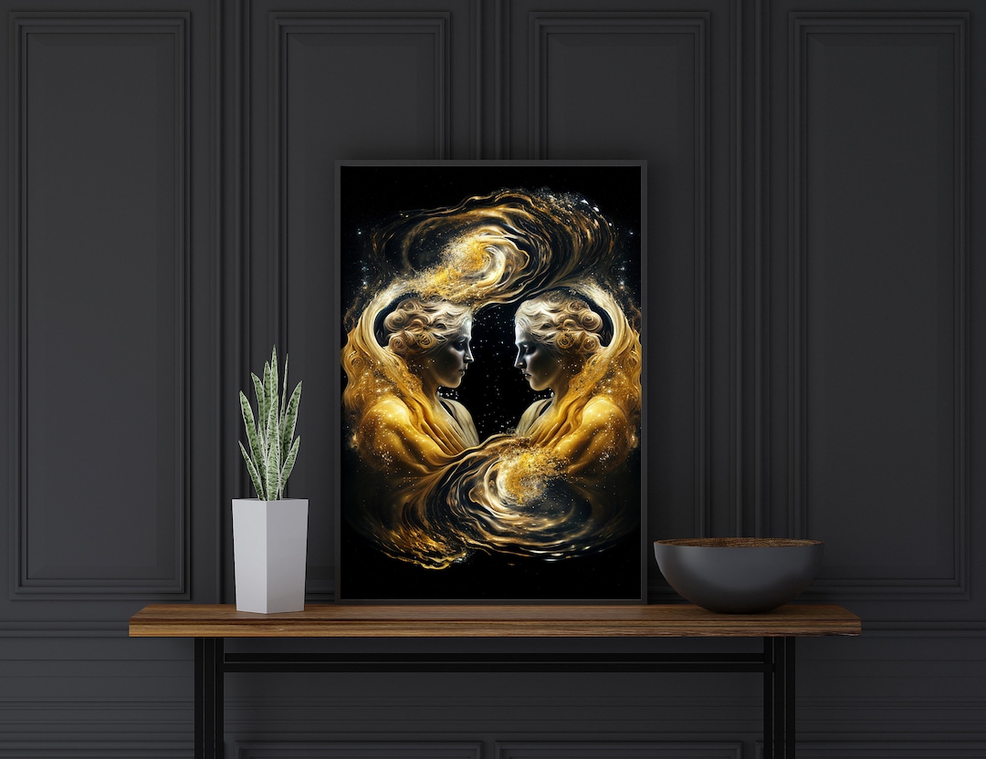 Gemini | Wall Art PRINTABLE | Digital Art Decor | Zodiac | Downloadable ...