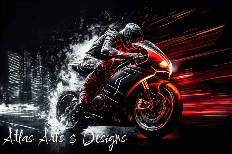 Color My Way | Wall Art PRINTABLE | Digital Art Decor | Motocycle Art ...
