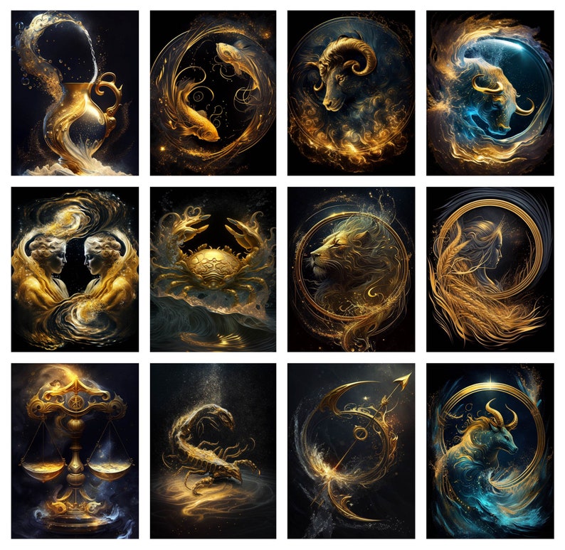 Cancer | Wall Art PRINTABLE | Digital Art Decor | Zodiac | Downloadable ...