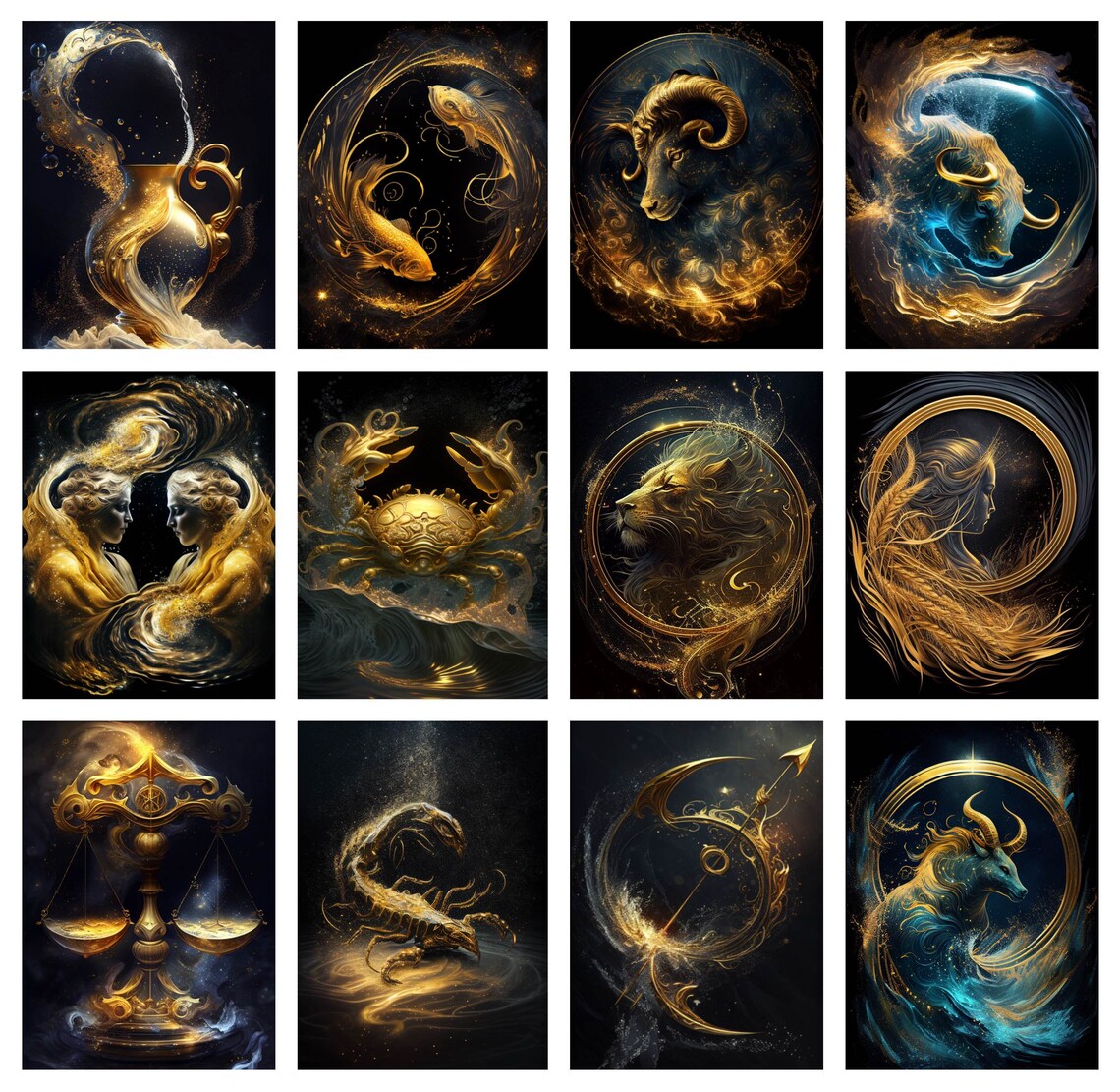 Pisces | Wall Art PRINTABLE | Digital Art Decor | Zodiac | Downloadable ...