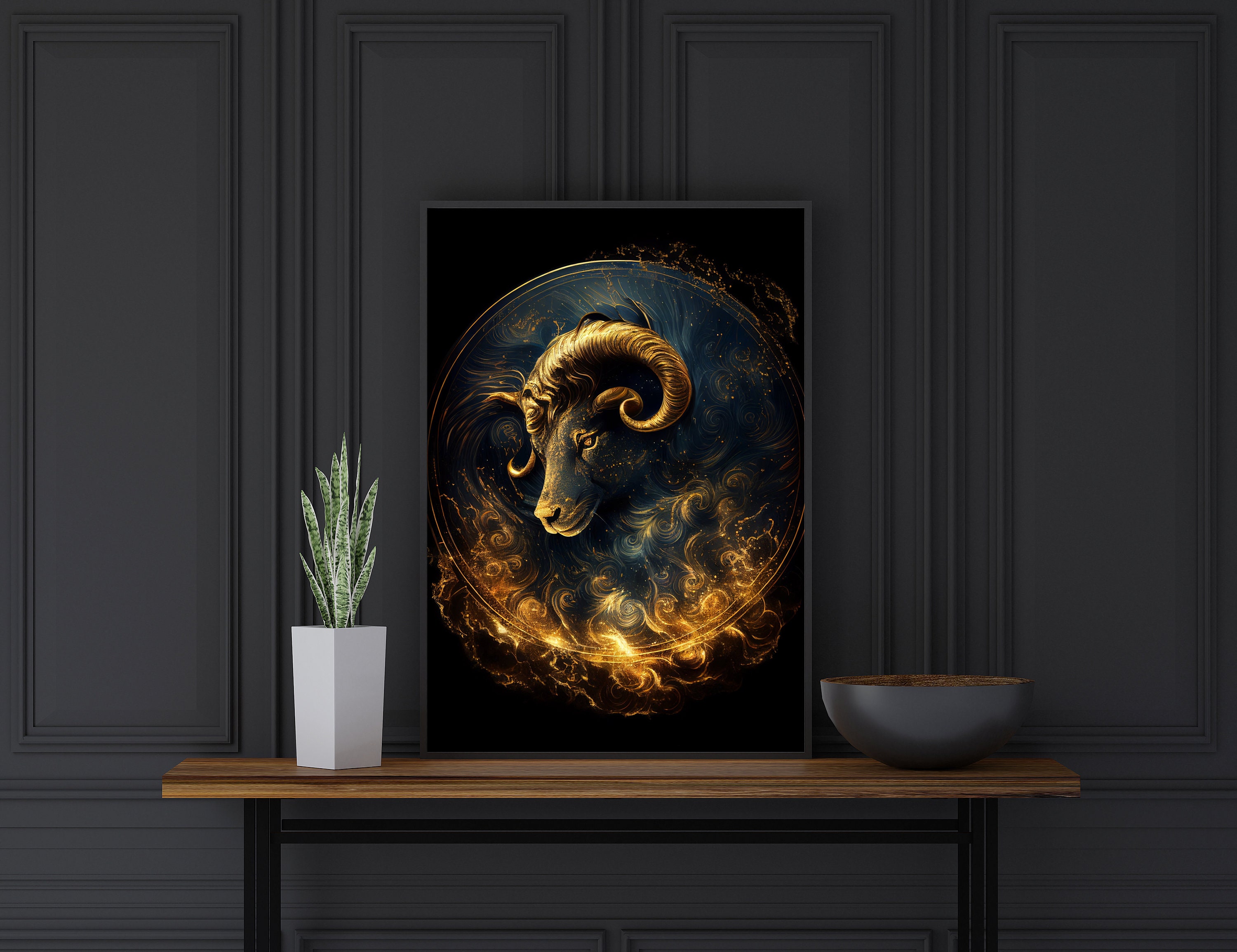 Aries | Wall Art PRINTABLE | Digital Art Decor | Zodiac | Downloadable AI Art - Etsy