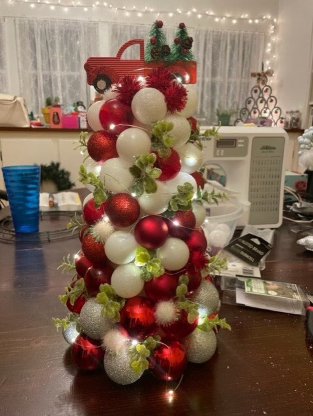 12 Lighted Ornament Tree - Etsy