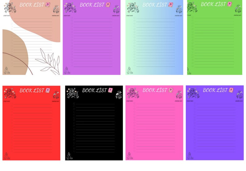 Book List Printable, Book Reading List, Book List Template, Book Worm ...