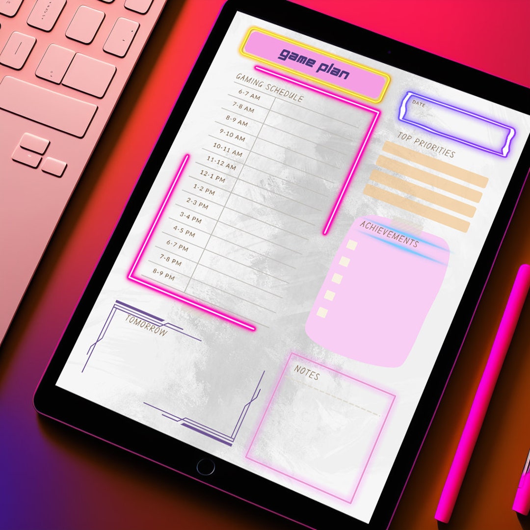 Digital Planner for Game Streamers or General Use: Cyberpunk Self Care ...