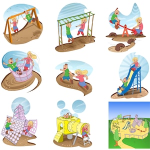 Kids Playing Clipart of Children Playing at the Playground Clipart ...