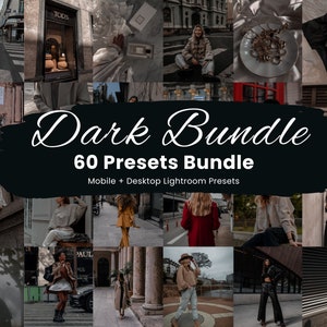 60 Dark Aesthetic Lightroom Presets Bundle, Instagram Dark Preset ...