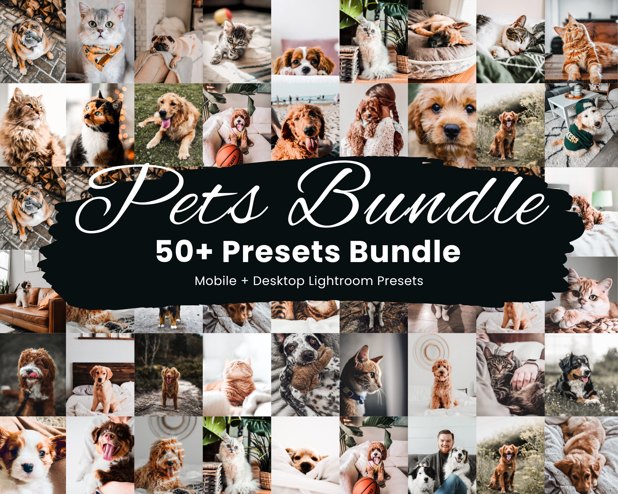 50+ Pets Lightroom Presets Bundle, Dog Presets, Cat Presets, Mobile ...