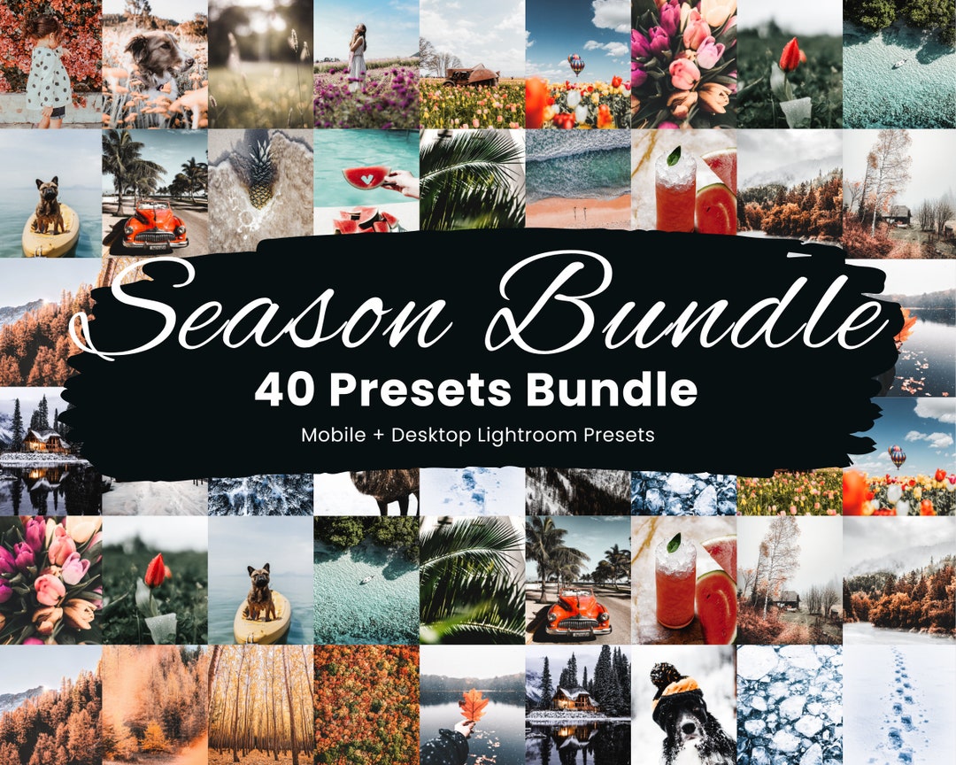 40 Lightroom Presets Bundle, Seasons Bundle Presets, Cinematic Season ...
