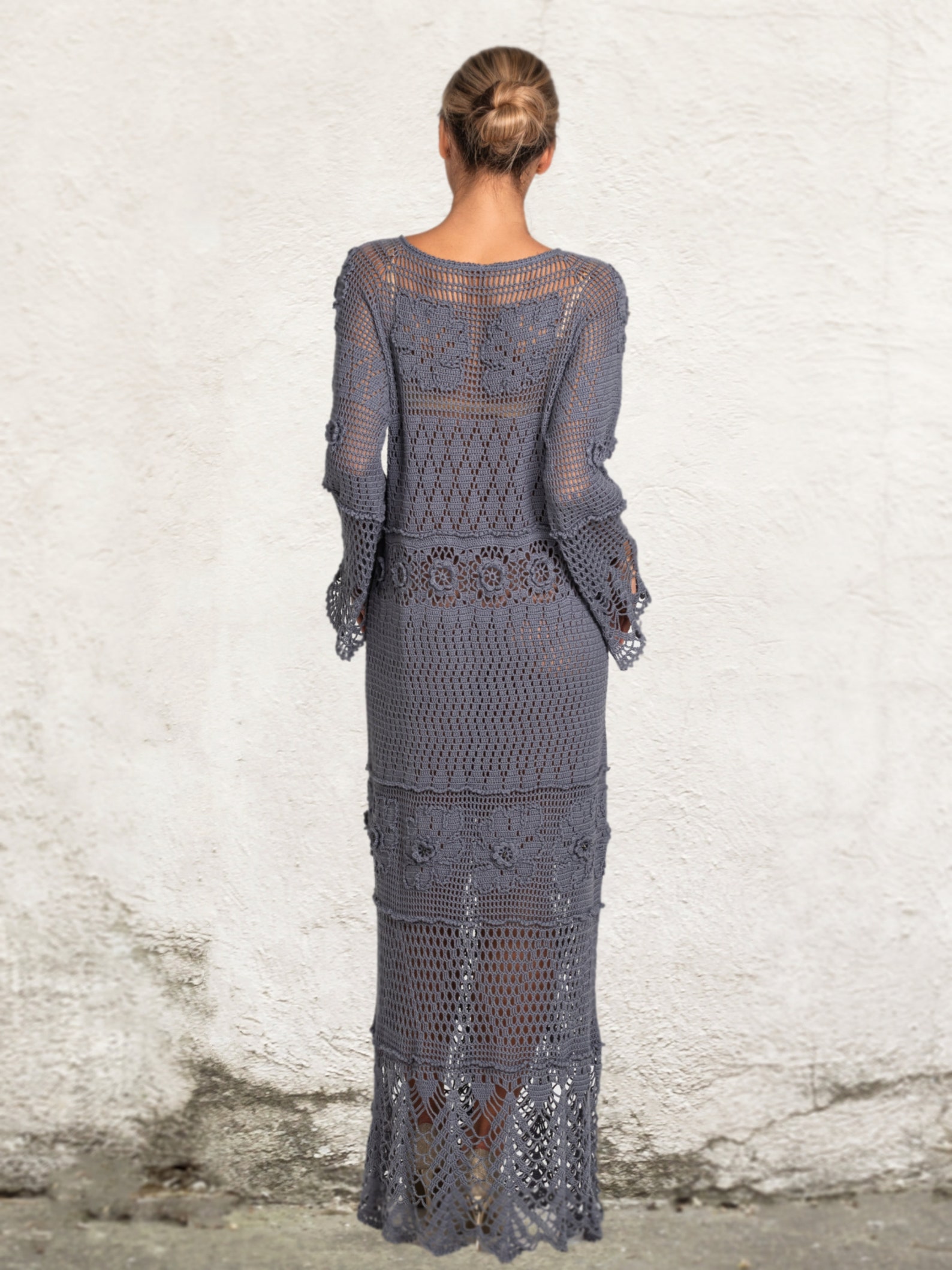 Sheer Maxi Summer Dress | Mesh Floral Shift Designer Gown | Unique ...