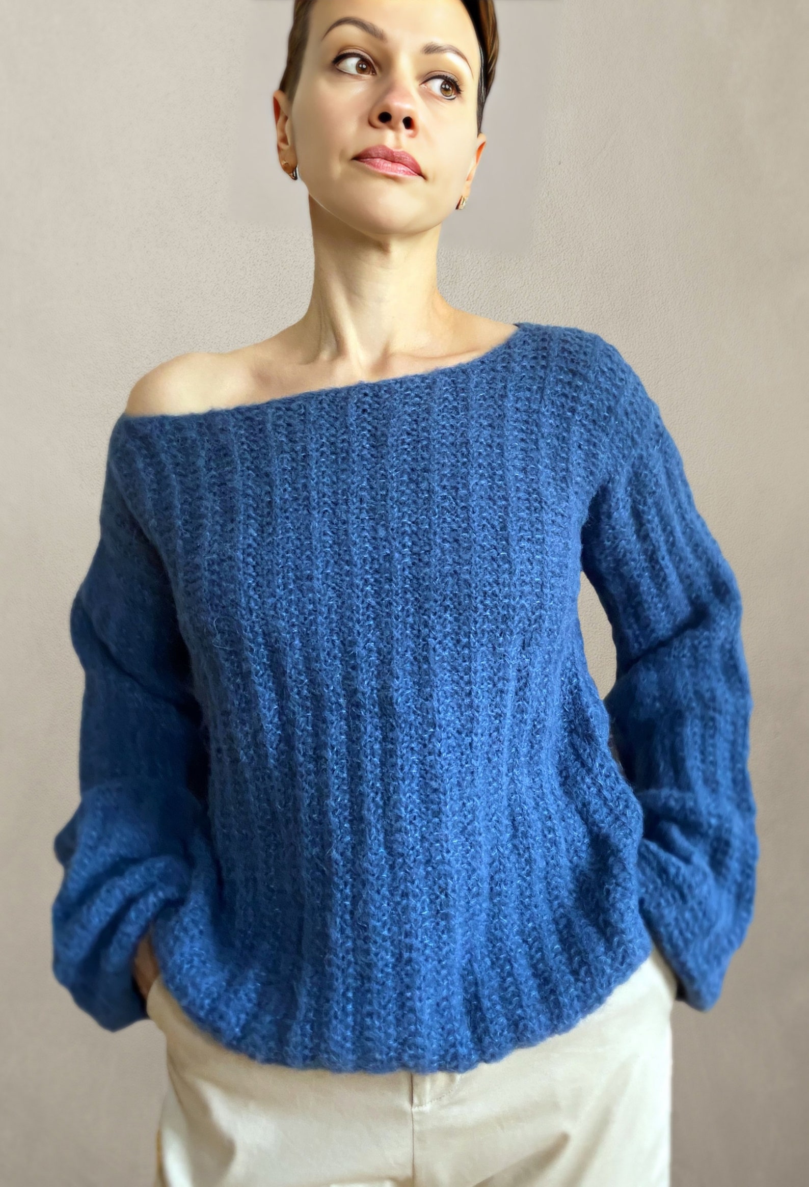 Chunky Knit Alpaca Sweater, Fluffy Oversized Mohair Pullover, Fuzzy ...