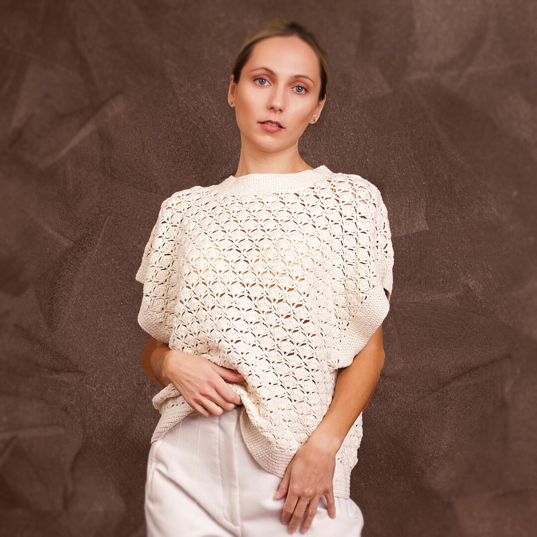 Oversized Crochet Lace Vest | Sheer Boxy Minimalist Gilet | See-through ...