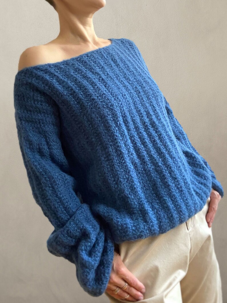 Chunky Knit Alpaca Sweater, Fluffy Oversized Mohair Pullover, Fuzzy ...