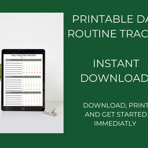 Printable Daily Routine Tracker — PDF Habit Tracker — Task Lists ...
