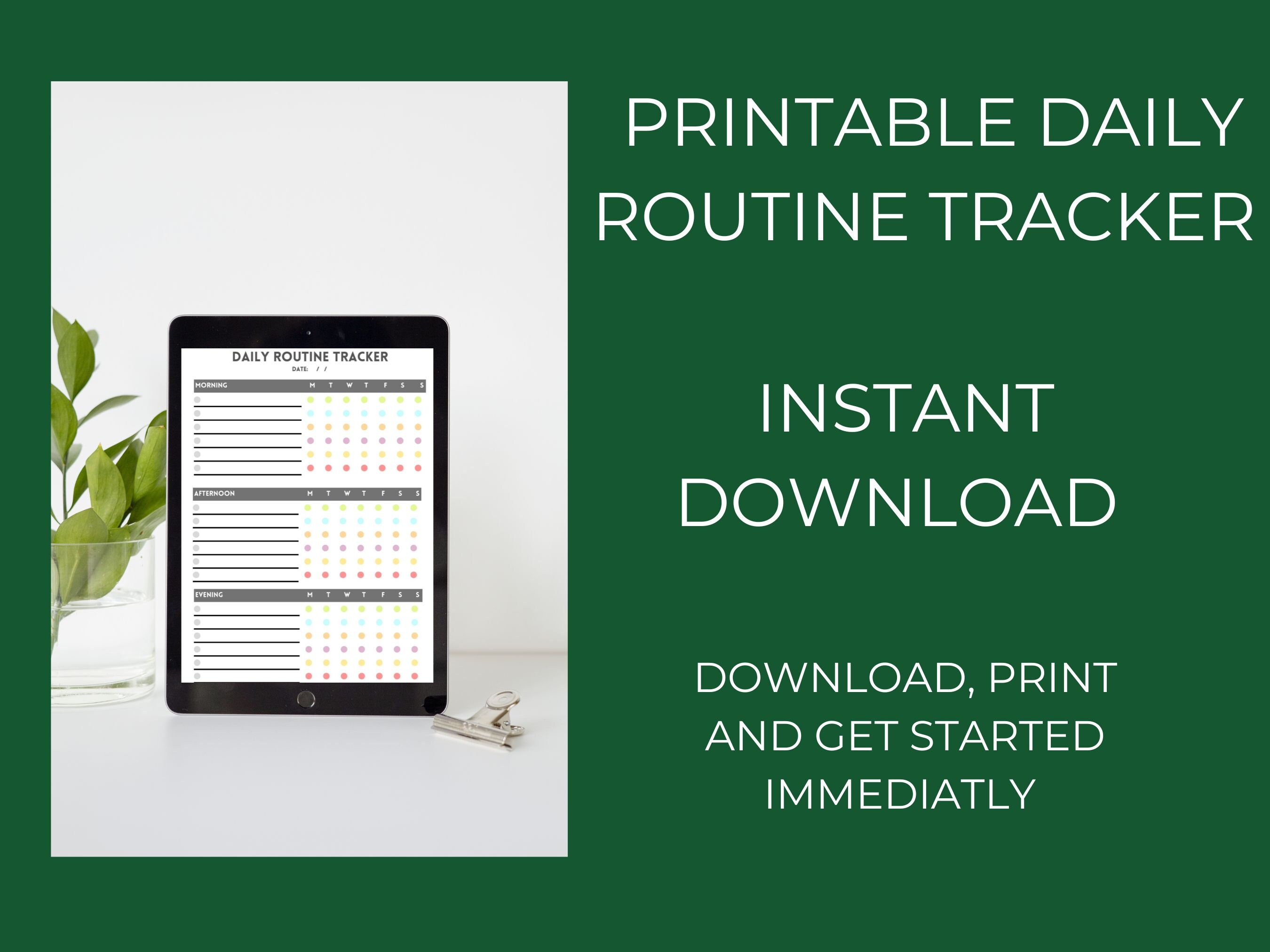 Printable Daily Routine Tracker — PDF Habit Tracker — Task Lists ...