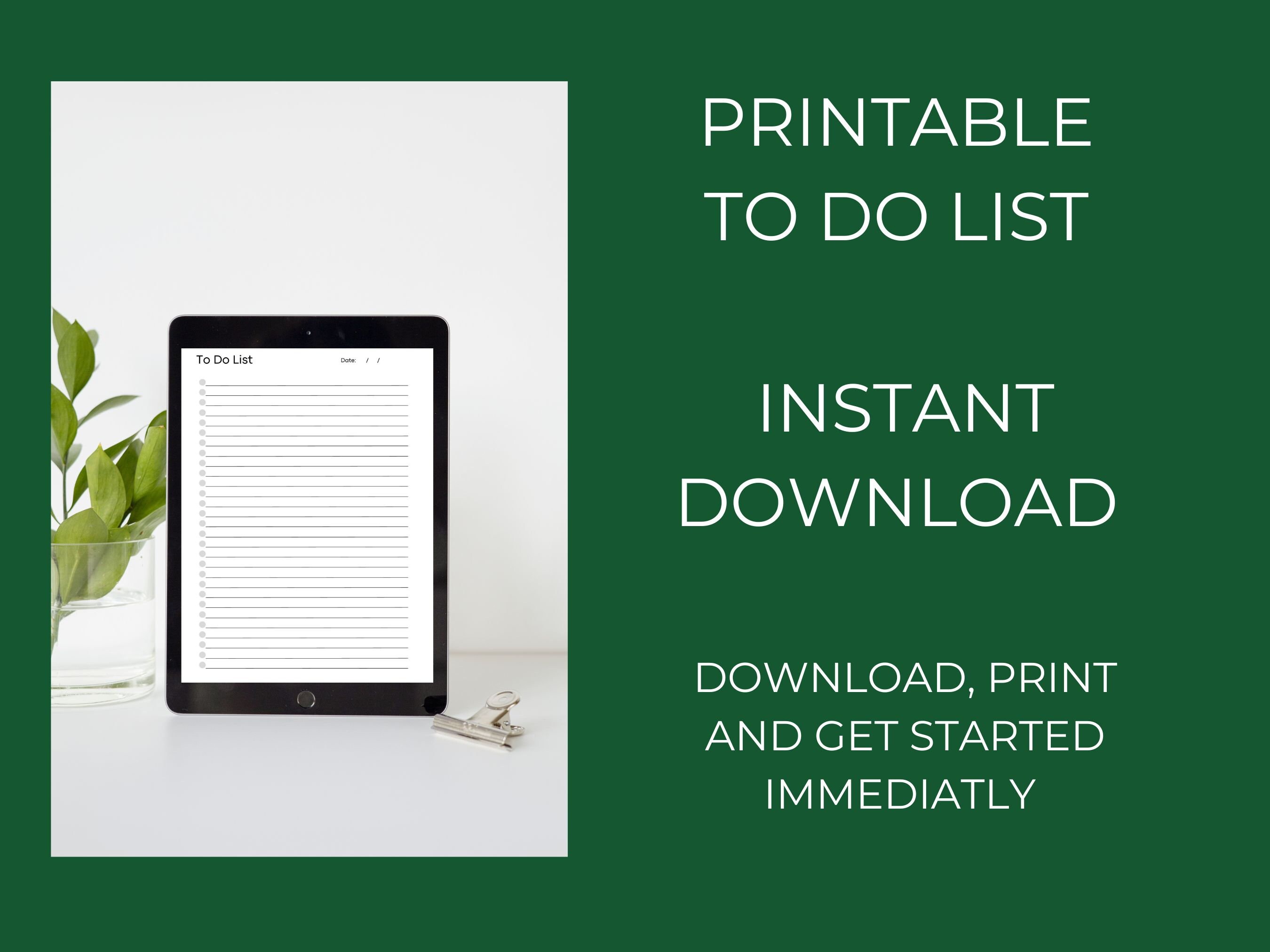 Printable to Do List — PDF Planner Checklist — Task Lists — Instant ...