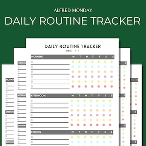 Printable Daily Routine Tracker — PDF Habit Tracker — Task Lists ...