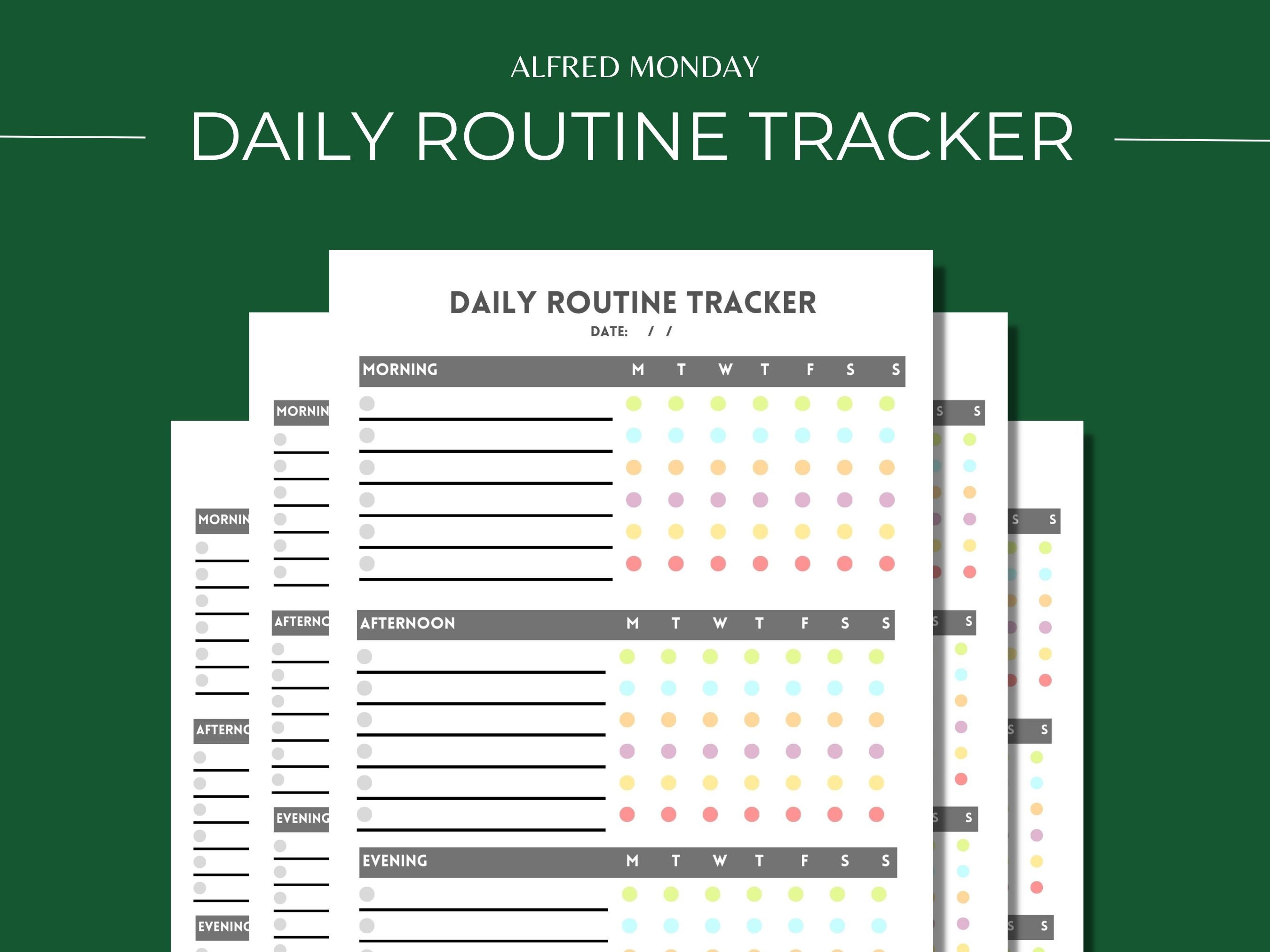 Printable Daily Routine Tracker — PDF Habit Tracker — Task Lists ...
