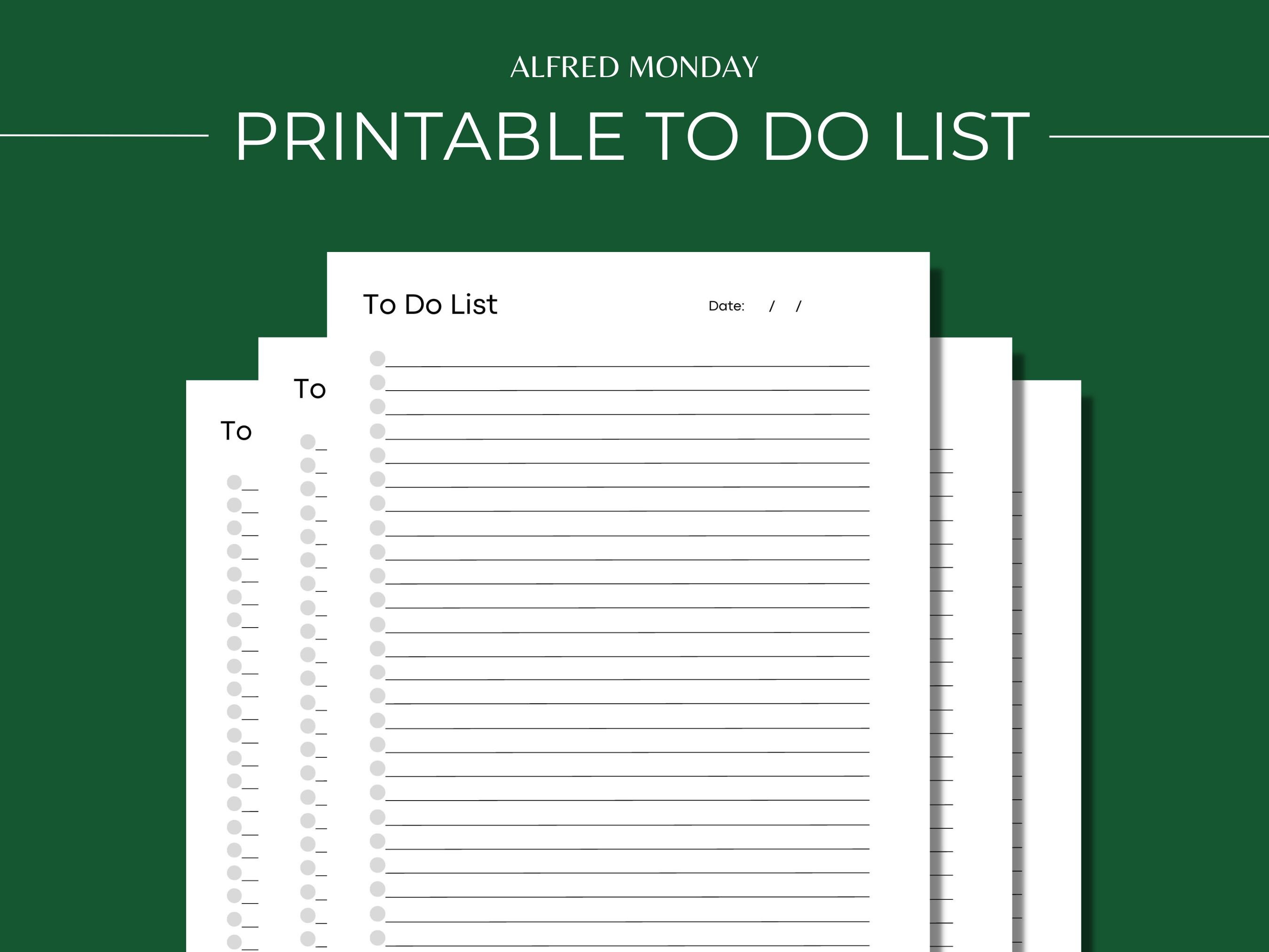 Printable to Do List — PDF Planner Checklist — Task Lists — Instant ...