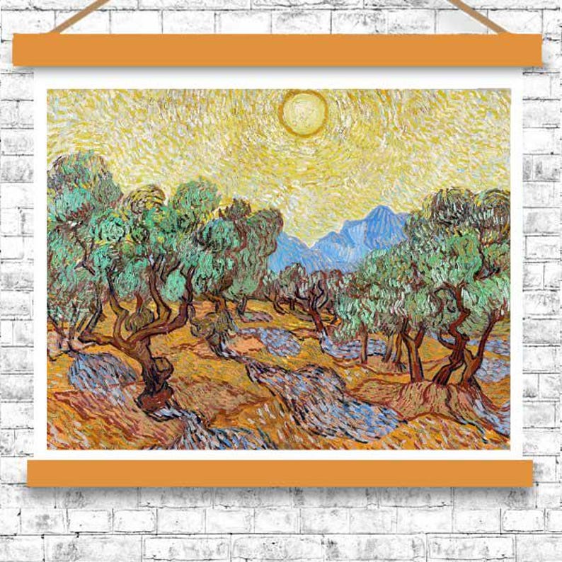 Olive Trees (1889) by Vincent Van Gogh - Hanging Canvas Art, With ...