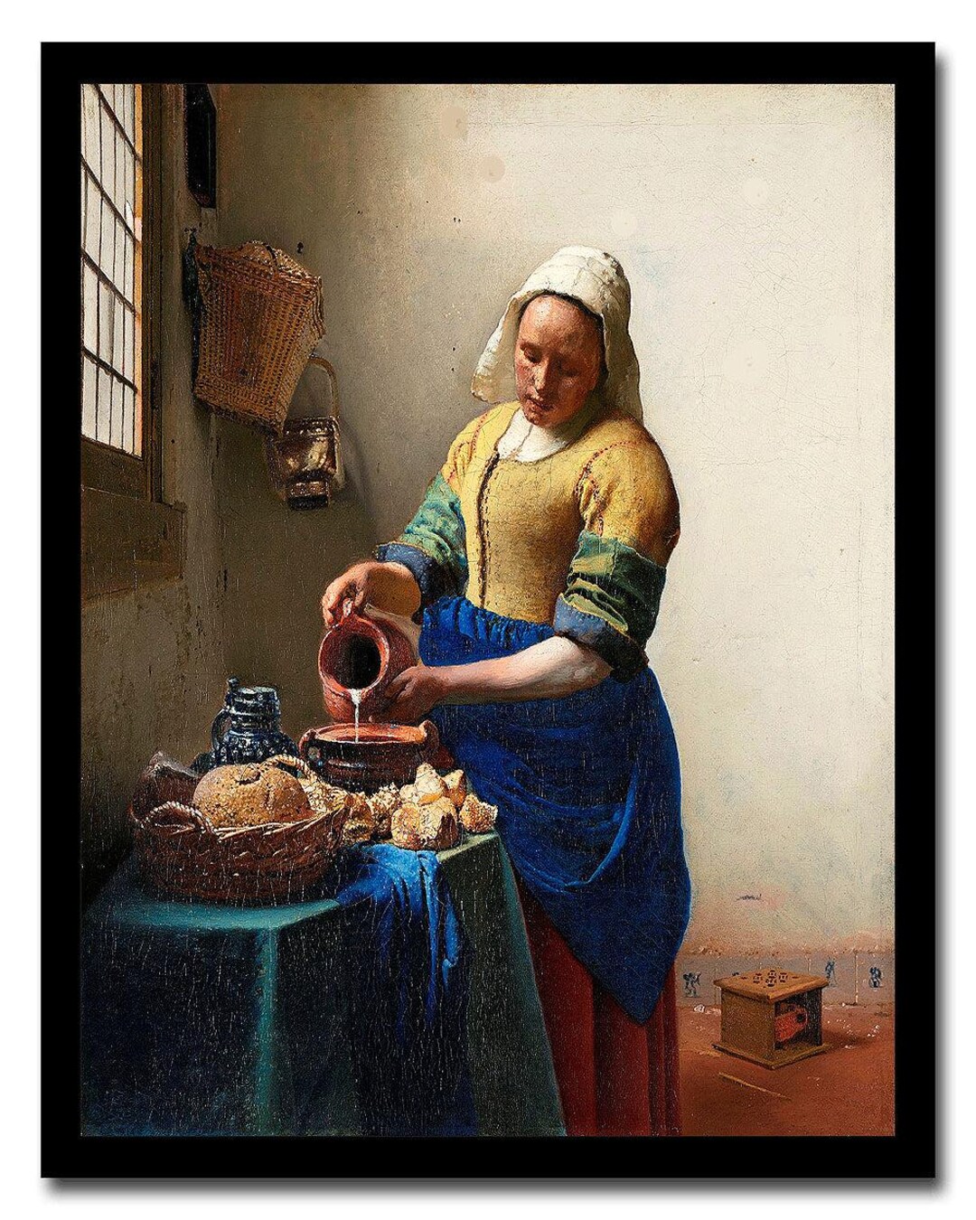 The Milkmaid (ca. 1660) by Johannes Vermeer - Buy Print Only or Mounted ...