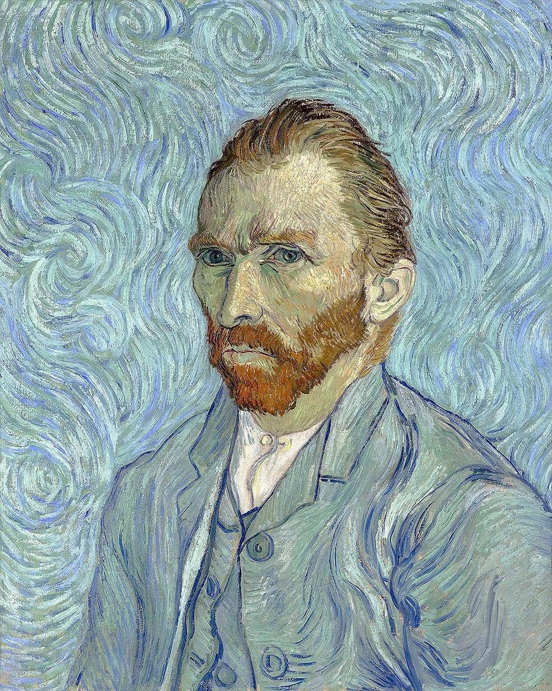 Self-portrait (1889) by Vincent Van Gogh - Hanging Canvas Art, With ...
