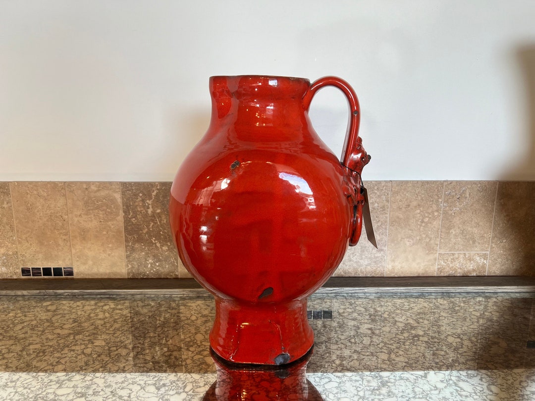 Red Fortunata Tuscan Italian Ceramic Vase Stamped and Signed - Etsy