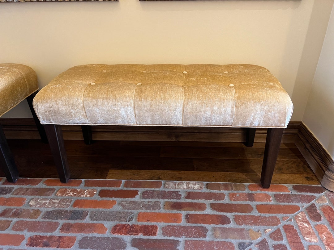 Custom Upholstered Tufted Bench, Bedroom Bench, Accent Bench, Solid ...