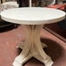 Distressed White Round Solid Wood End Table Side Table - Etsy