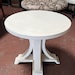 Distressed White Round Solid Wood End Table Side Table - Etsy