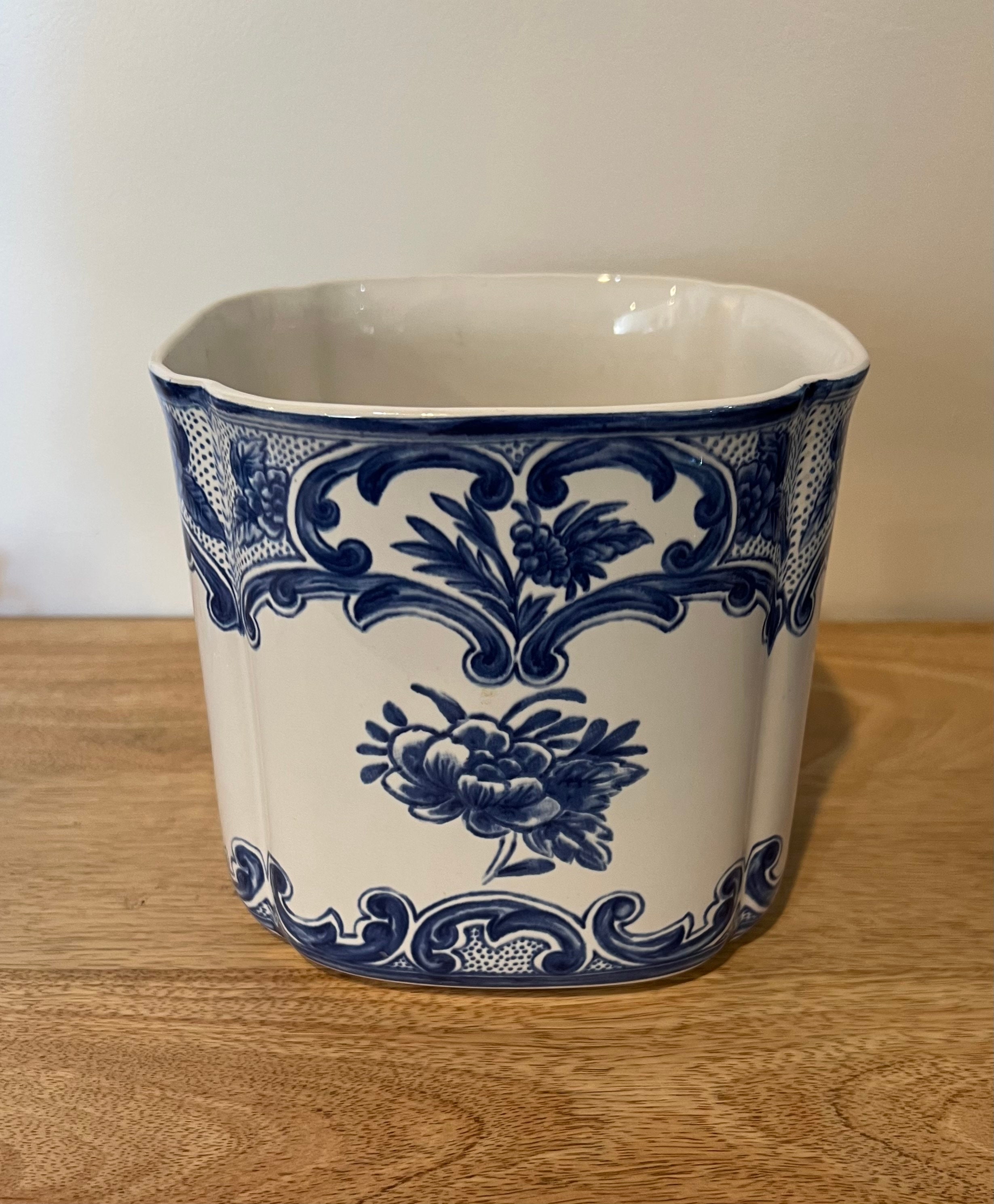 Tiffany & Co Vintage Delft Floral Print Cachepot Flower Pot - Etsy