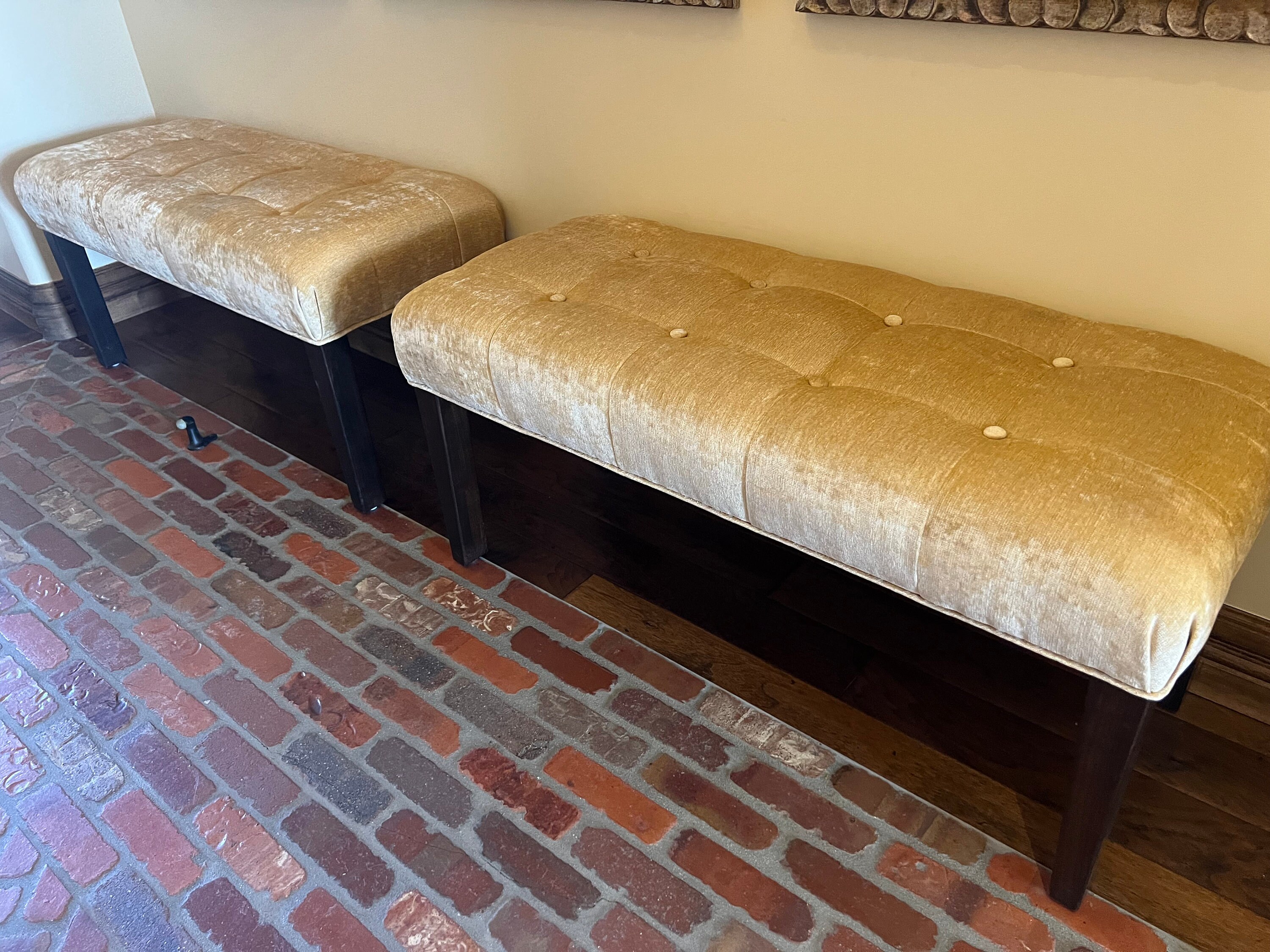 Custom Upholstered Tufted Bench, Bedroom Bench, Accent Bench, Solid ...