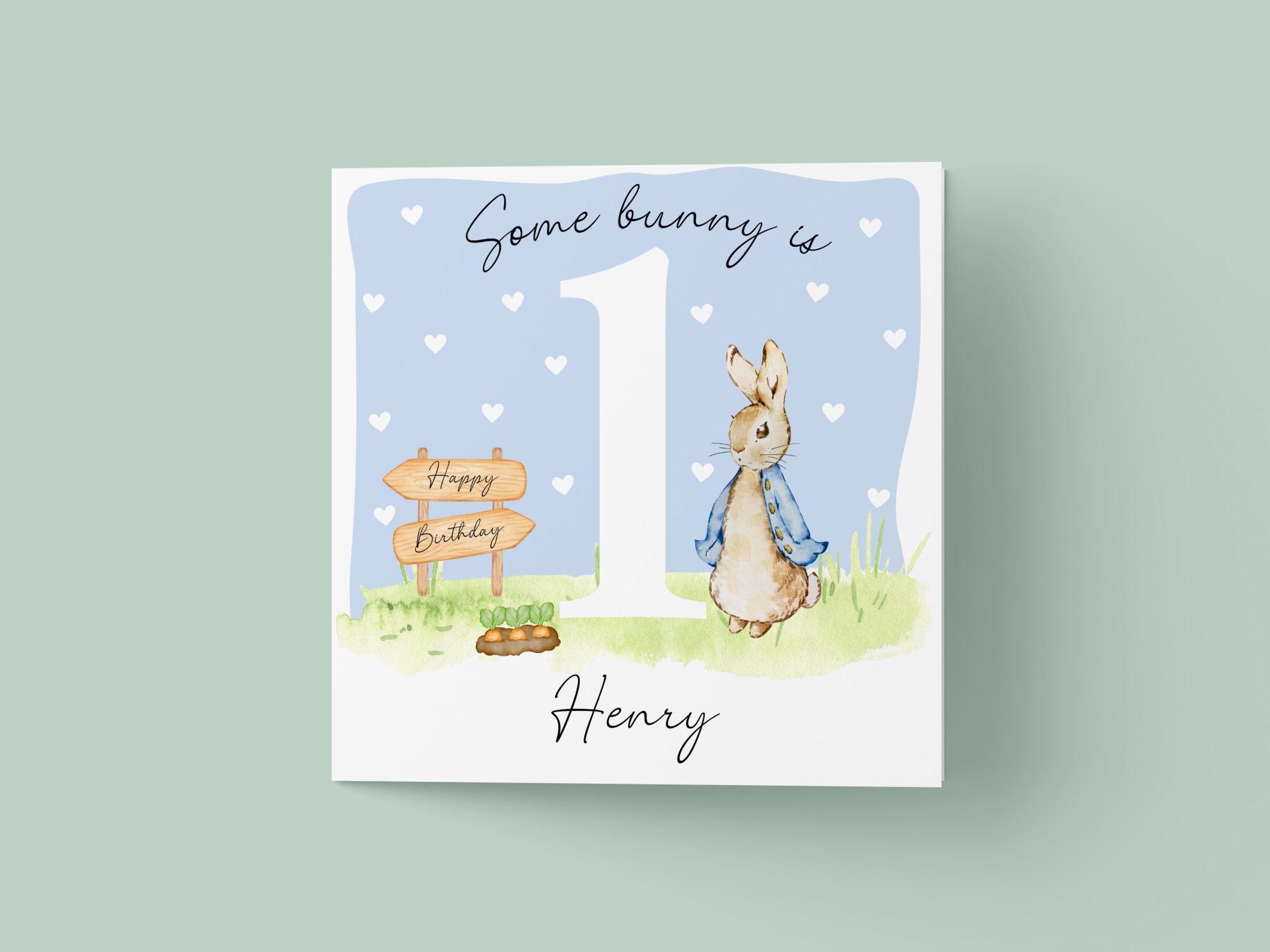 Peter Rabbit Boys First Birthday Card Personalised 1st 2nd 3rd Birthday ...