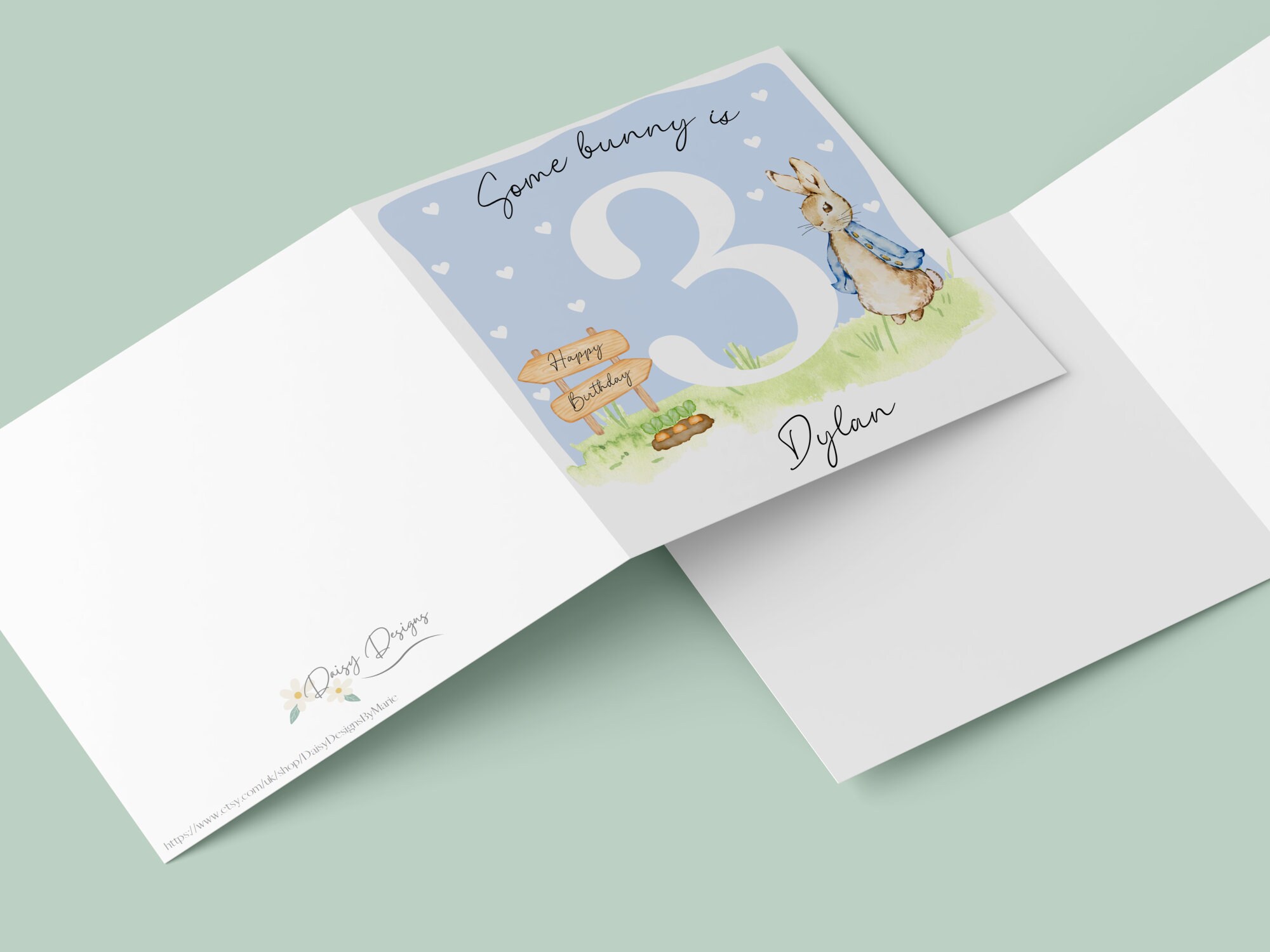 Peter Rabbit Boys First Birthday Card Personalised 1st 2nd 3rd Birthday ...