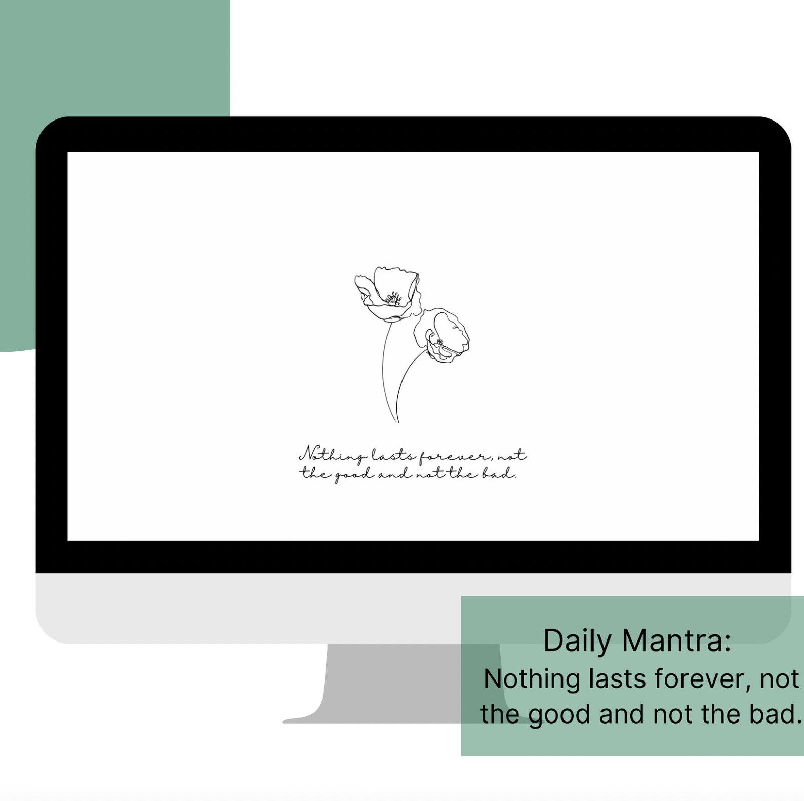 HD Minimalist Line Drawing Desktop Wallpaper With Daily Mantras - Etsy