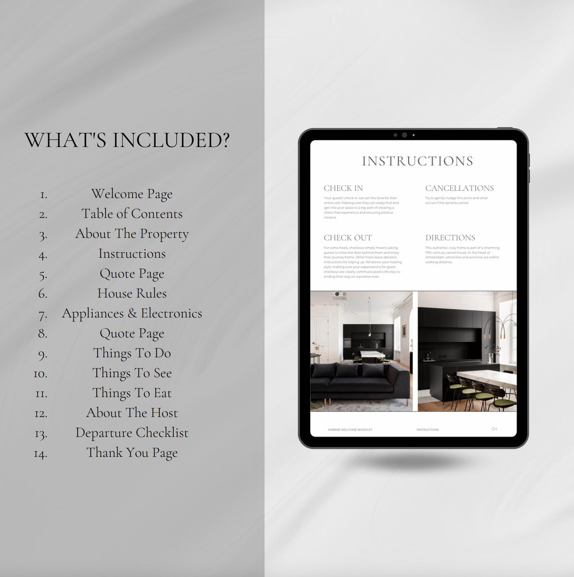 Airbnb Welcome Booklet Template Aesthetic, Minimal Guidebook Template ...