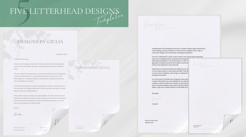 Editable Letterhead Template | Letter and A4 Sizes | Business ...