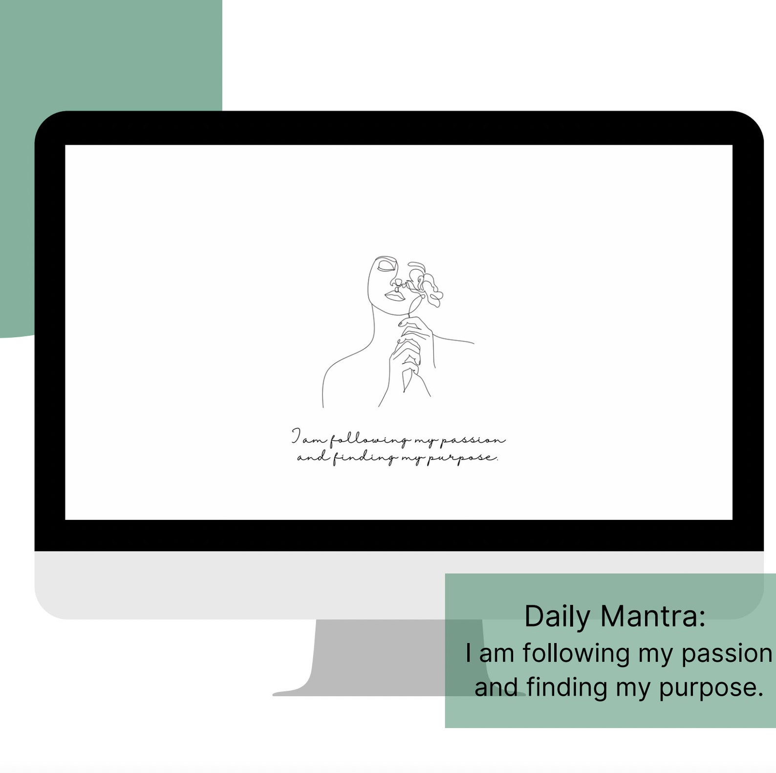 HD Minimalist Line Drawing Desktop Wallpaper With Daily Mantras - Etsy
