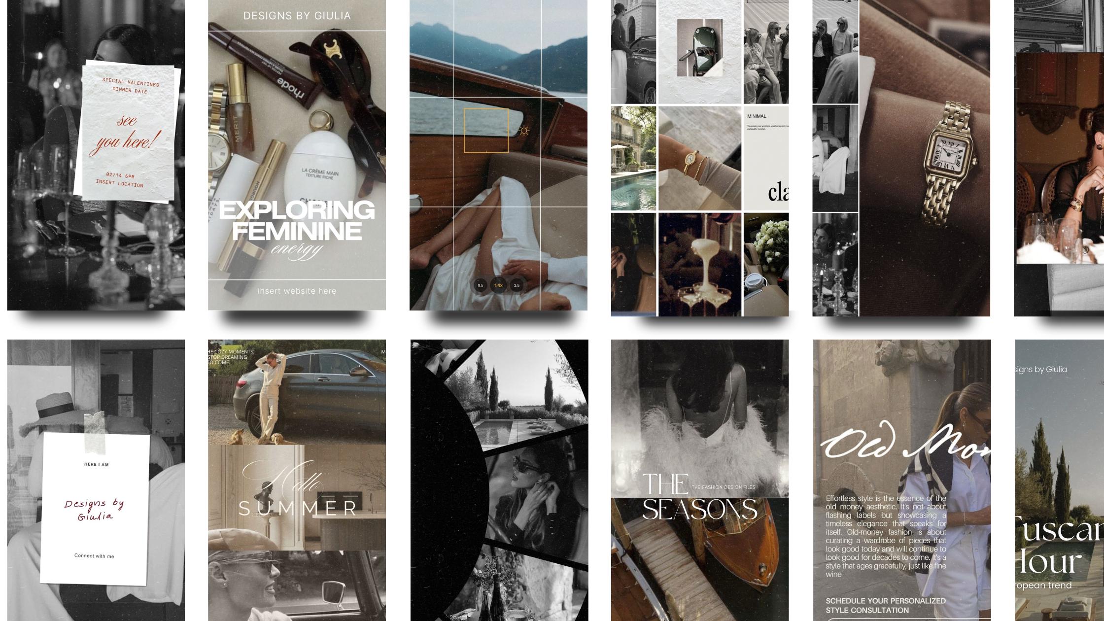Old Money Luxury Instagram Posts Aesthetic | Social Media Portrait ...