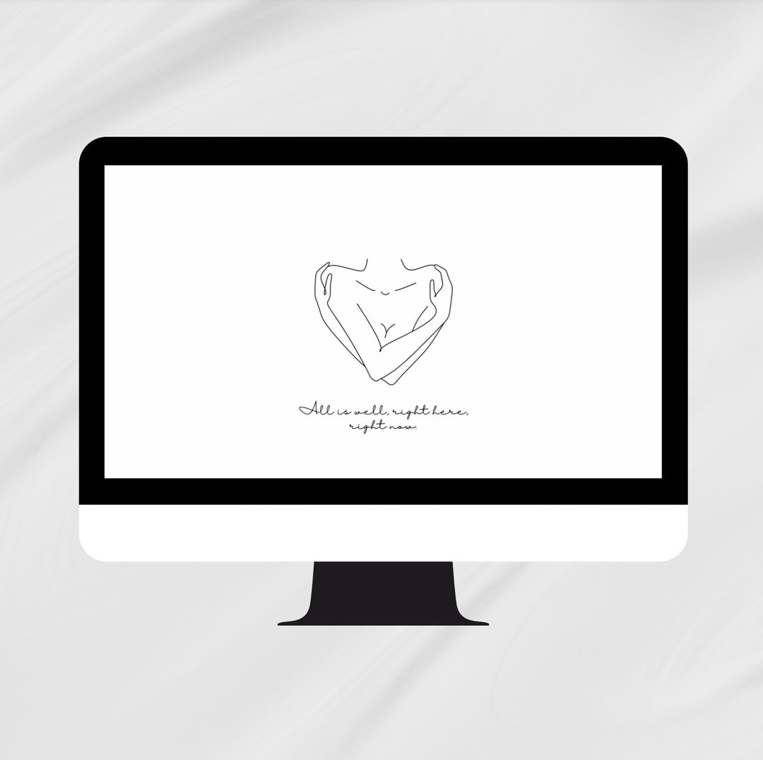 HD Minimalist Line Drawing Desktop Wallpaper With Daily Mantras - Etsy