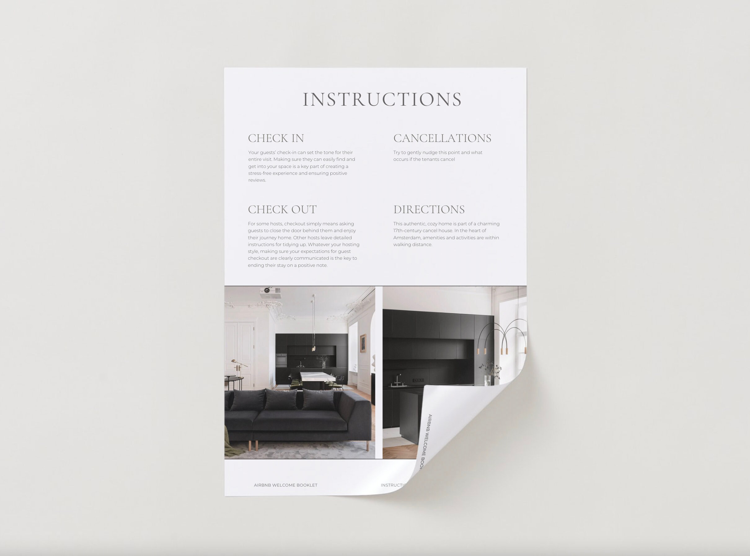 Airbnb Welcome Booklet Template - Aesthetic, Minimal - Guidebook ...