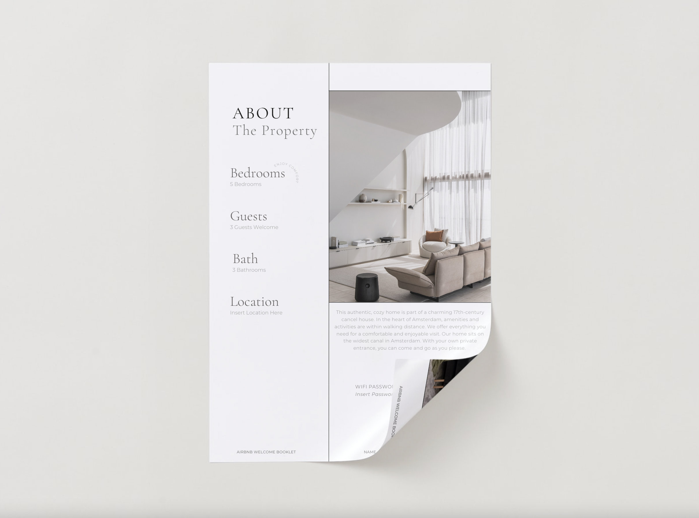 Airbnb Welcome Booklet Template - Aesthetic, Minimal - Guidebook ...