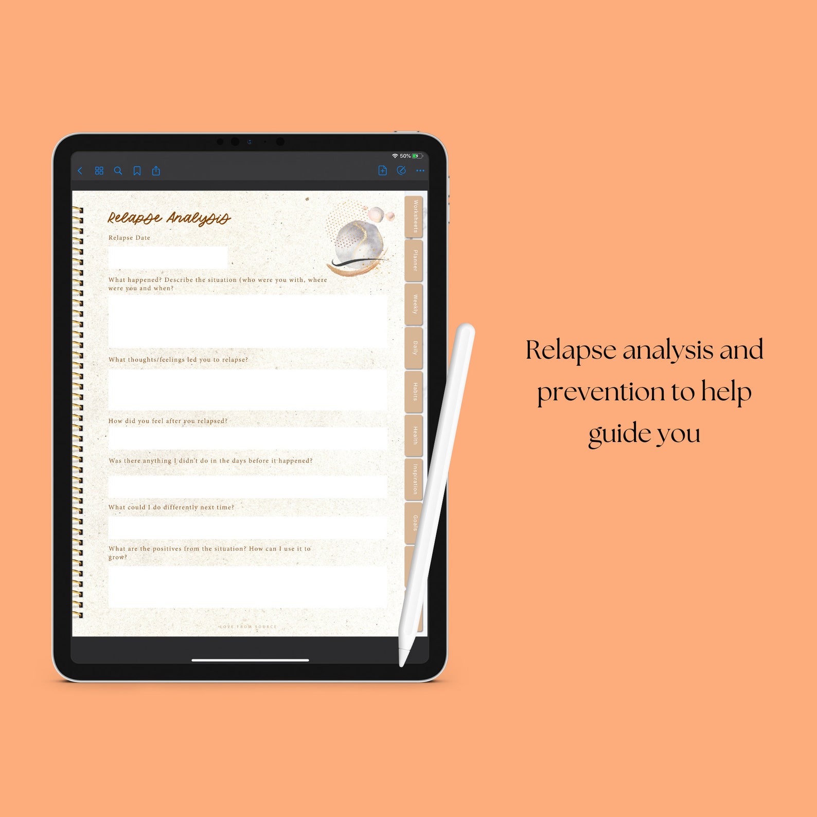 Digital Sobriety Journal, Addiction Recovery Worksheets, Daily Journal ...